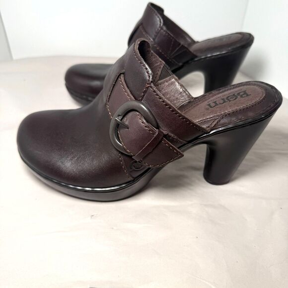 Born | Shoes | Born Mule Size 8 Block Heel Platform Dark Brown Leather ...